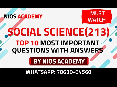 NIOS CLASS 10 SST IMPORTANT NOTES | NIOS CLASS 10 SOCIAL SCIENCE MCQs