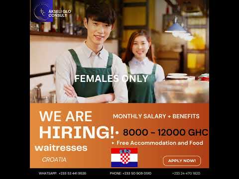 Waitresses Needed in Europe - Croatia #job