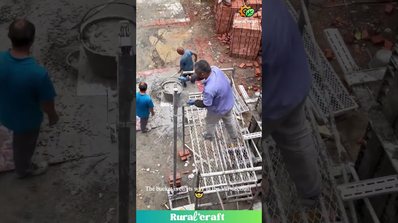 This Tiny Construction Elevator is a GAME CHANGER! 😂 My Back is Thanking Them Just Watching!