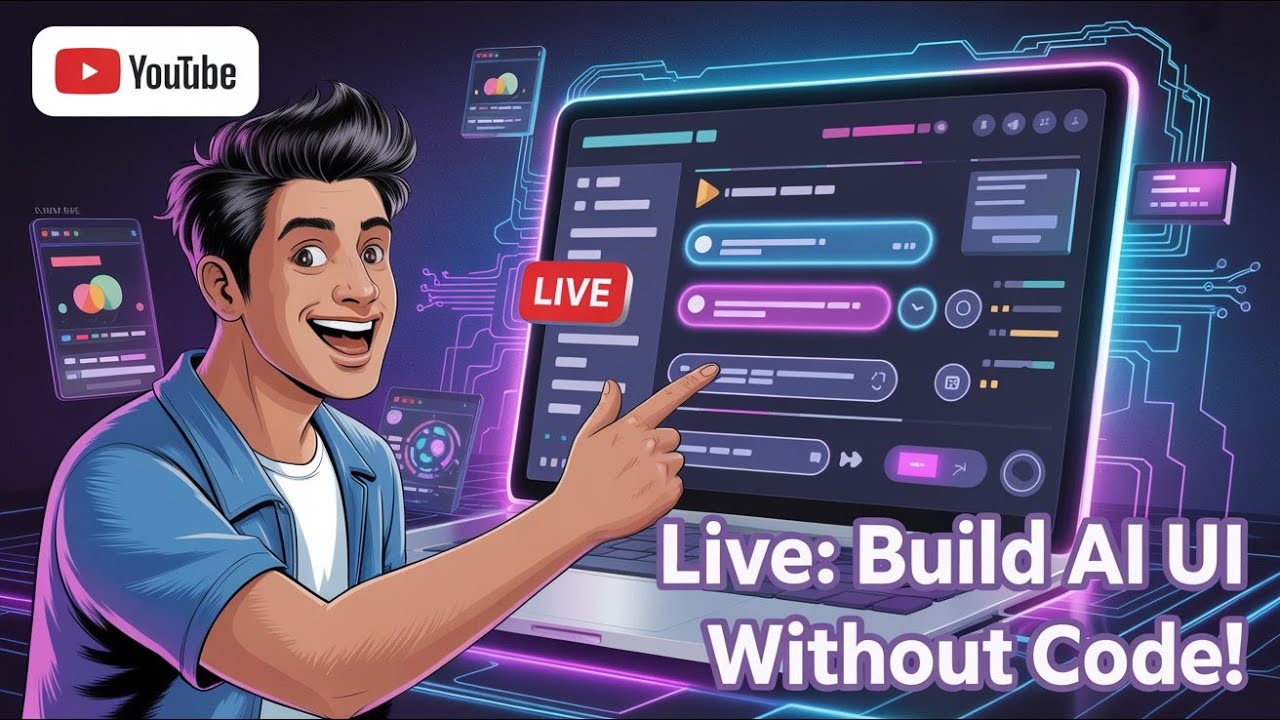 Late Night Vibe Coding Session No Code LLM UI Design – Building a Smart AI Chatbot LIVE!