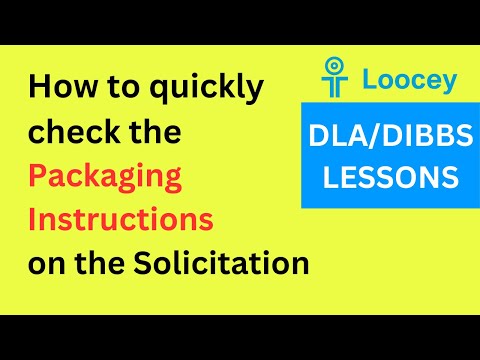 How to quickly check the Packaging Instructions on the Solicitation - DLA/DIBS