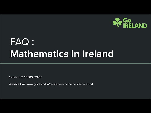 Masters in Mathematics in Ireland | MSc Mathematics in Ireland | GoIreland