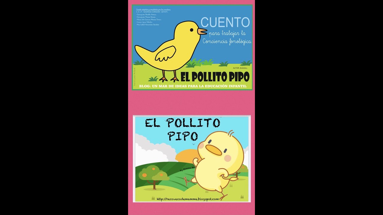 PHONOLOGICAL AWARENESS: PIPO THE CHICK. MOVEMENTS AND CLOSE-UP.
