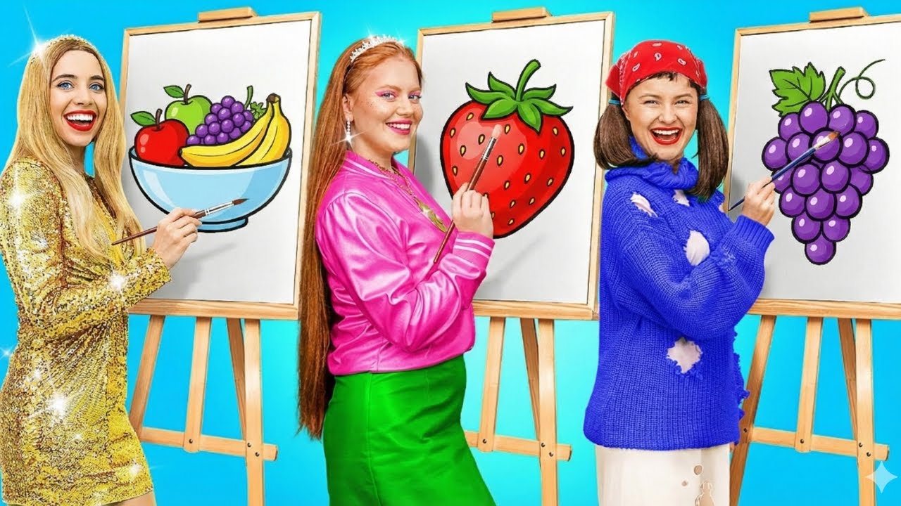 DRAWING CHALLENGE 🎨 Easy Painting Tricks by 123 GO!