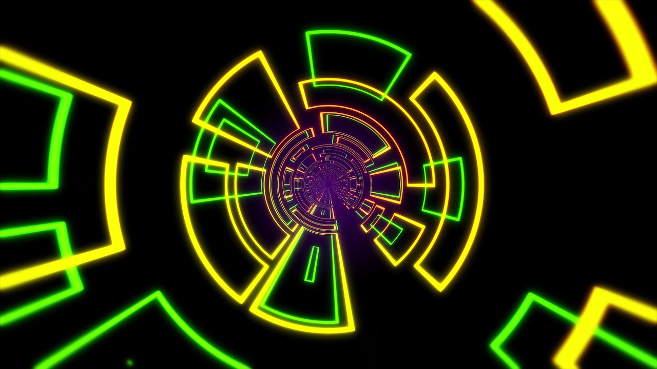 VJ LOOP NEON Orange adn Green Abstract Background Video Lines Pattern - Motion 4k Screensaver