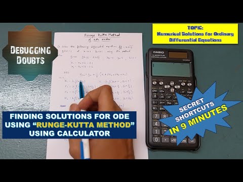 Runge-Kutta Method to solve Ordinary Differential Equation using calculator shortcuts