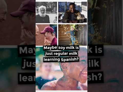Maybe soy milk is just regular milk learning Spanish?