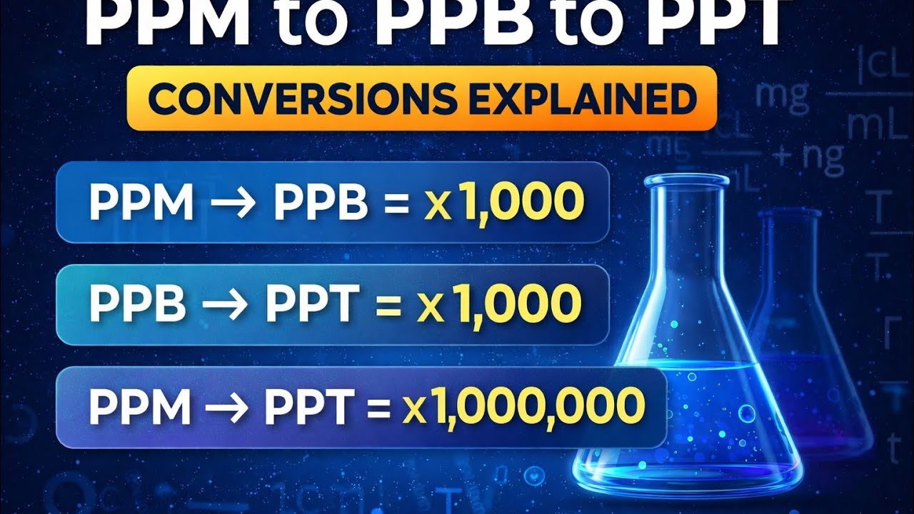 PPM to PPB to PPT – Complete Concentration Conversion Explained with Examples
