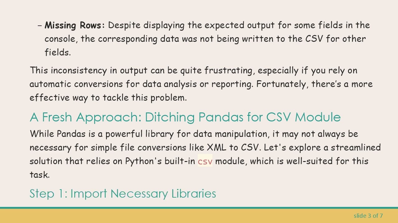 Converting XML to CSV: A Simplified Approach Using Python