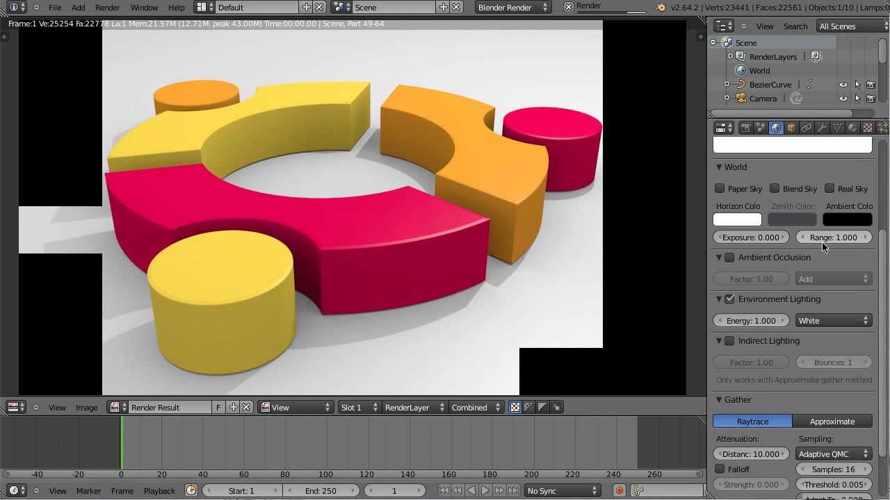 Ubuntu logo in Blender 3D