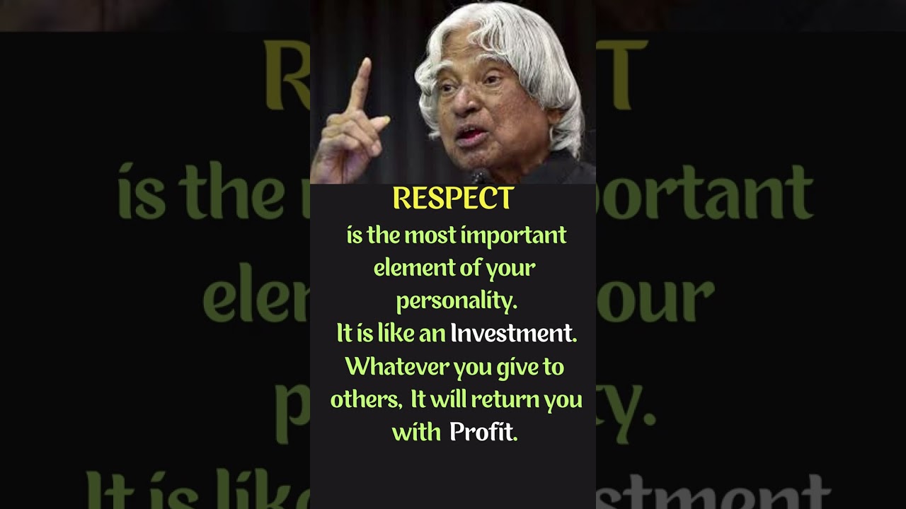 RESPECT | Motivational Quotes | Dr. Abdul Kalam | @motivation2shine