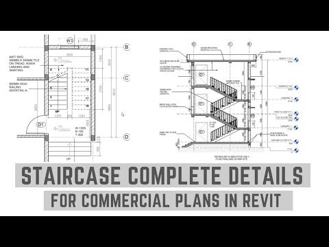 Staircase Complete Details for Commercial Plans | How to make Staircase Details in Revit