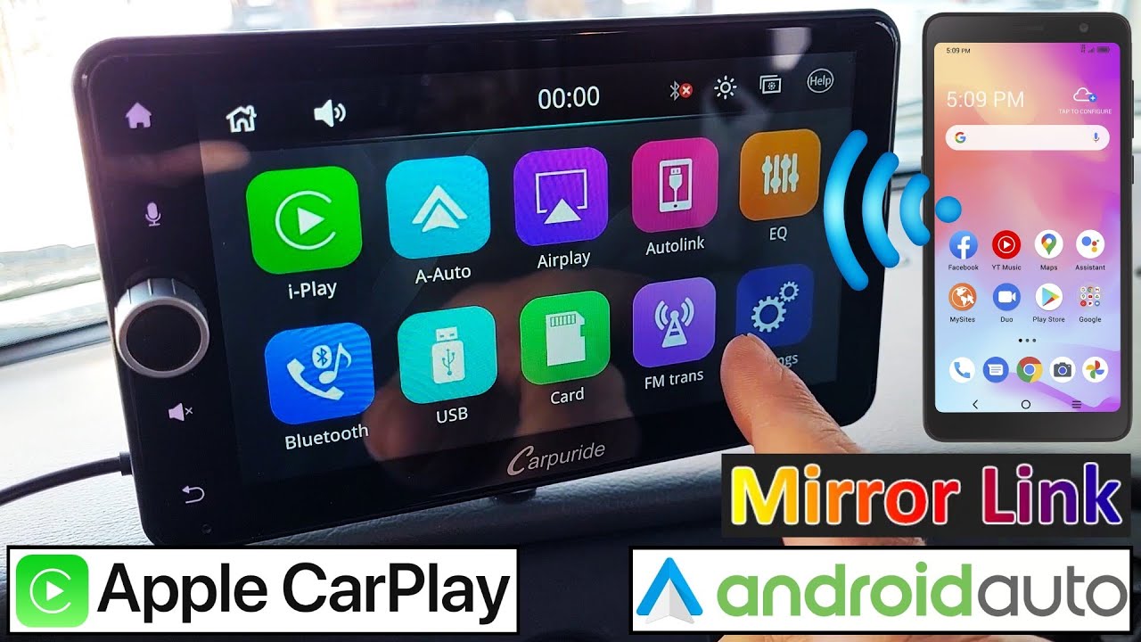 CARPURIDE Car Stereo add on with Wireless Apple CarPlay & Android Auto, 7