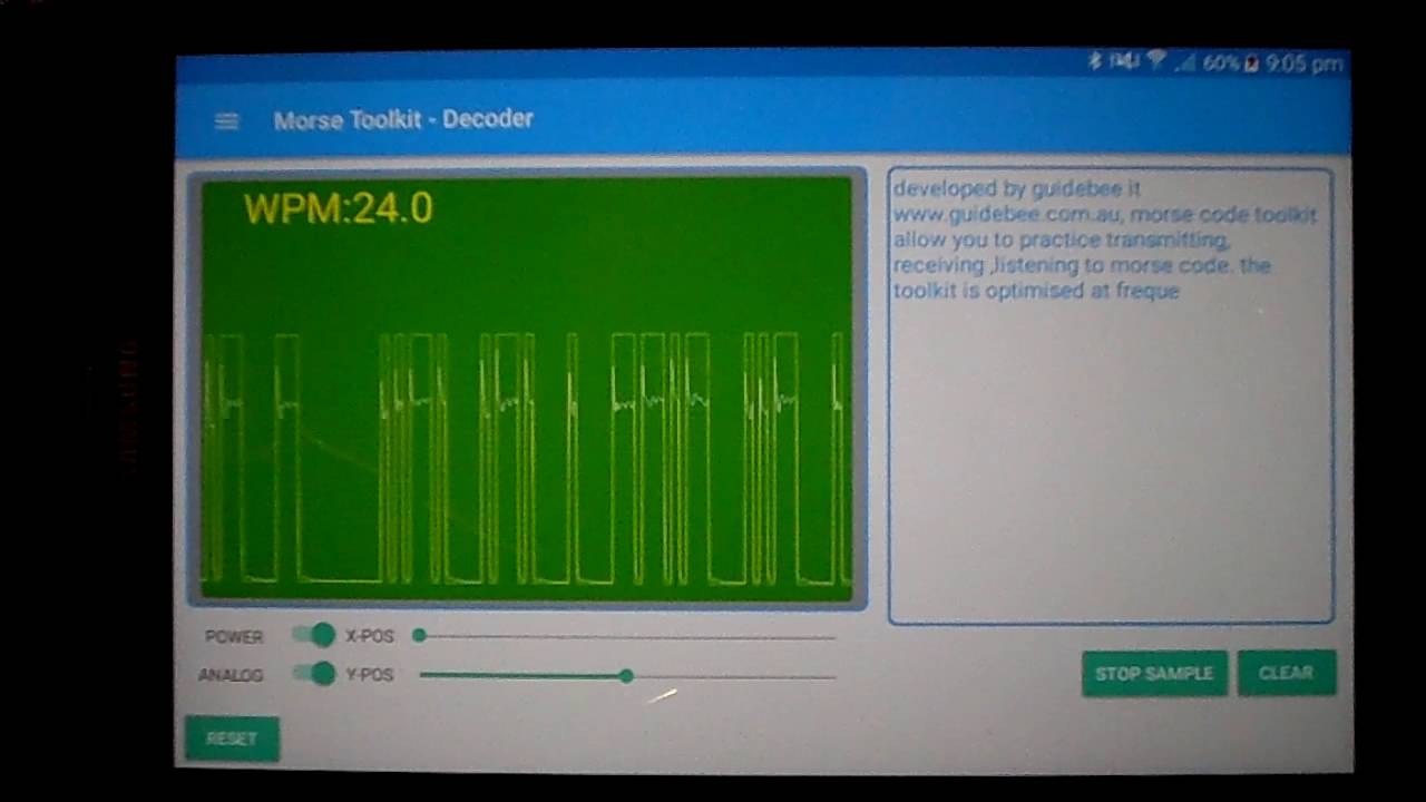 Morse code Toolkit - real time decoder.