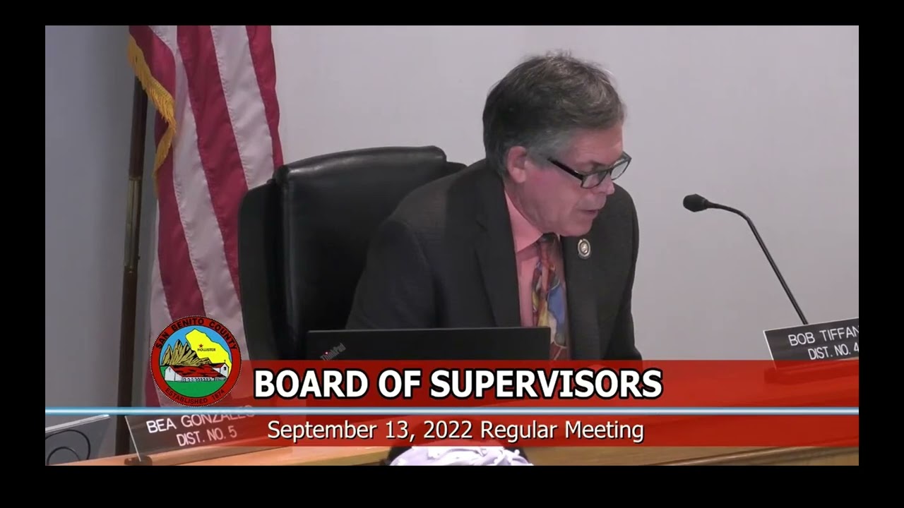 Supervisor Tiffany Announces County Action on Measure Q---September 13, 2022