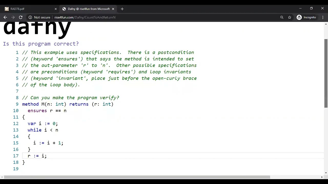 Formal Verification using Dafny - Part 1