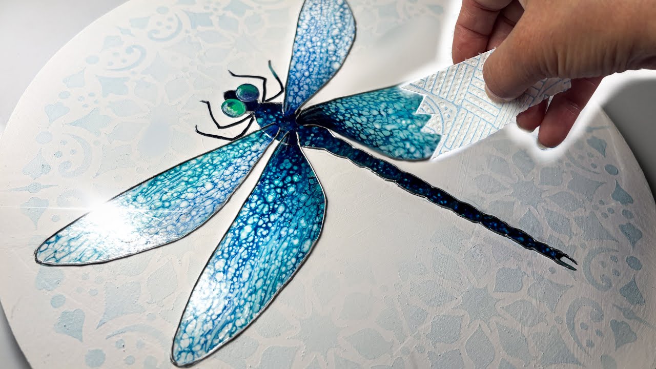 A NEW LEVEL Of The Swiping Technique - ELEGANT Dragonfly Art To Try At Home! | AB Creative Tutorial