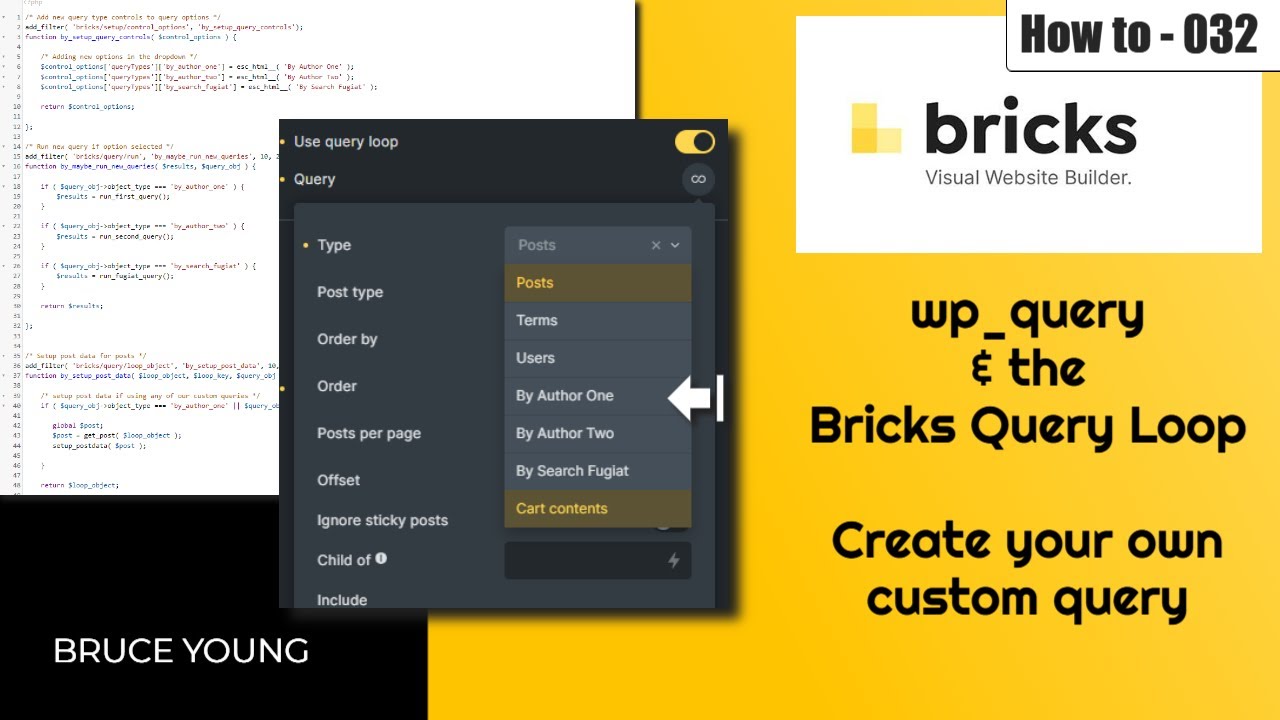Create your own custom query in Bricks Builder Query Loop - no query limitations