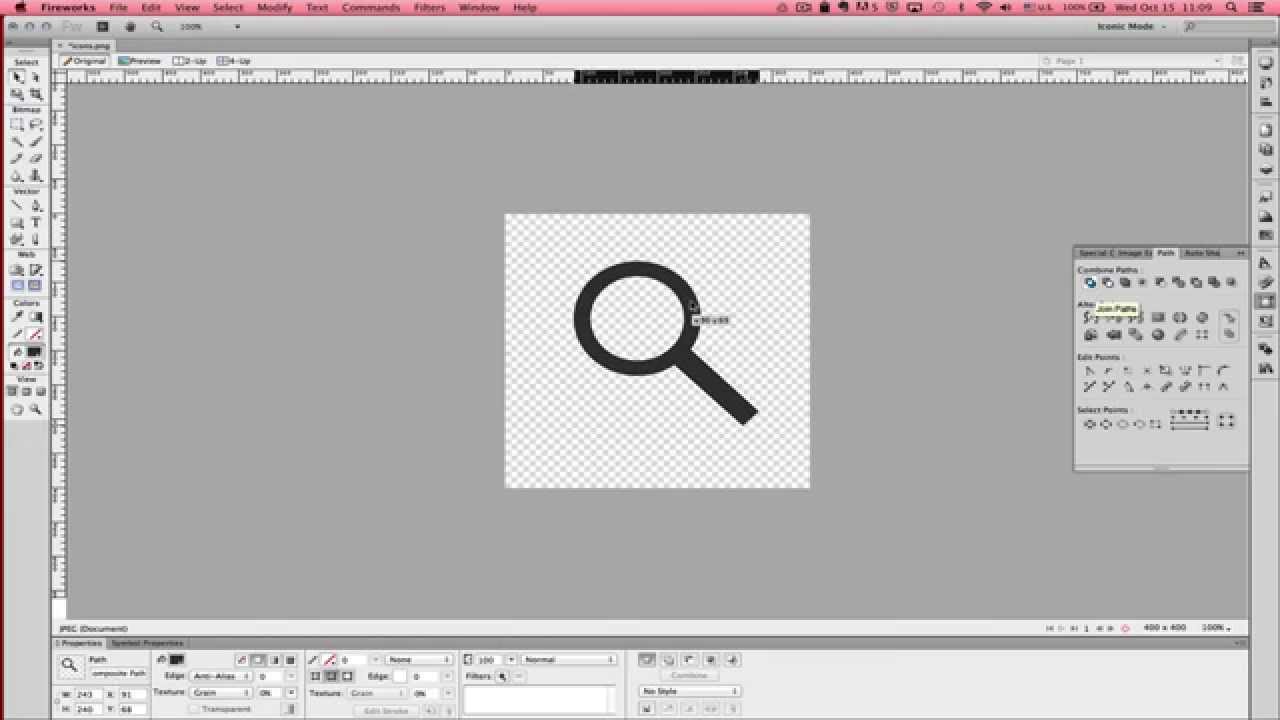 Drawing a Search Icon Using Adobe Fireworks