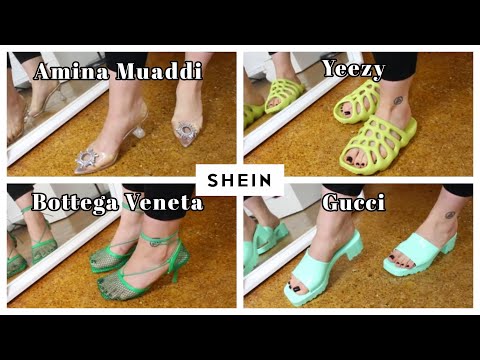 Shein Shoe Try-On Haul! Amina Muaddi, Yeezy, Bottega Veneta & Gucci Dupes