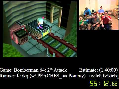 Bomberman 64: 2nd Attack SPEED RUN (1:22:49) - by KirkQ w/PEACHES as Pommy - SGDQ 2012