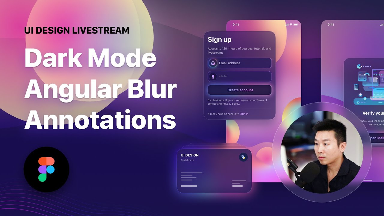 UI Design Livestream: Dark Mode, Angular Gradient Blur and Annotations