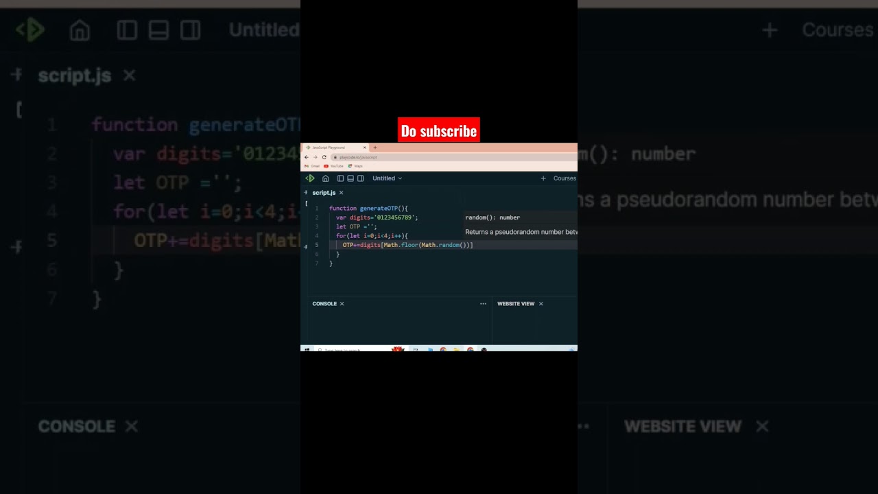 Generate OTP using javascript #shorts #trending  #javascript #css #html #animation