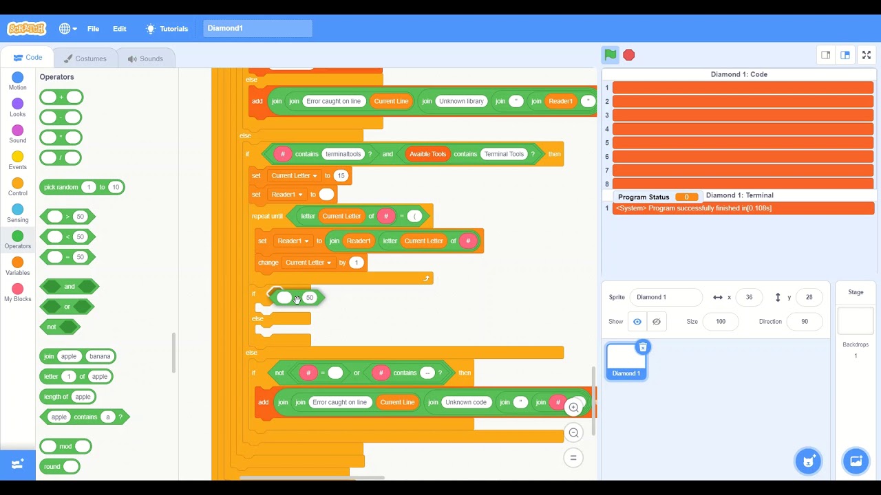 Scratch Coding Timelapsse #2: Making a Coding Language