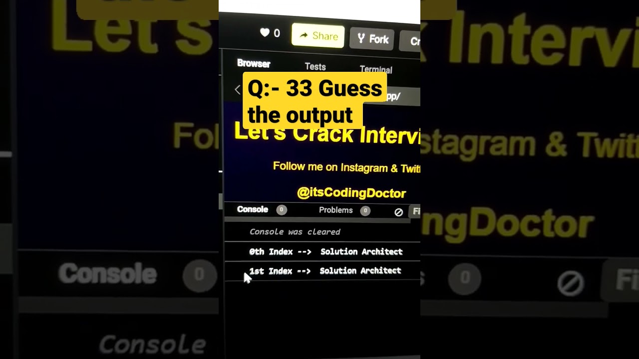 Guess the output - Javascript Interview Questions #developer #coding #javascriptinterview #reactjs