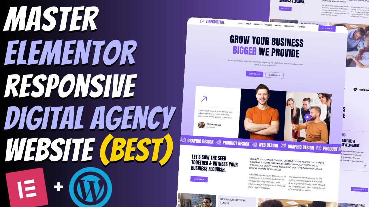 Master ELEMENTOR : Create a Modern Responsive DIGITAL AGENCY Website | WordPress Tutorial 2026