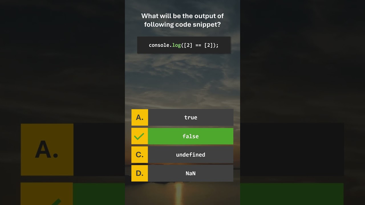 #TestYourJavaScript  01 / 100 JavaScript MCQ & Answer #javascript #programming #coding #procademy