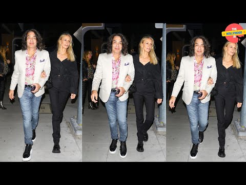 PAUL STANLEY AND WIFE ERIN SUTTON STEP OUT FOR DINNER WITH FRIENDS IN BEVERLY HILLS, CA!!!
