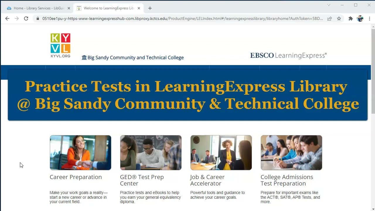 Practice Tests in LearningExpress Library
