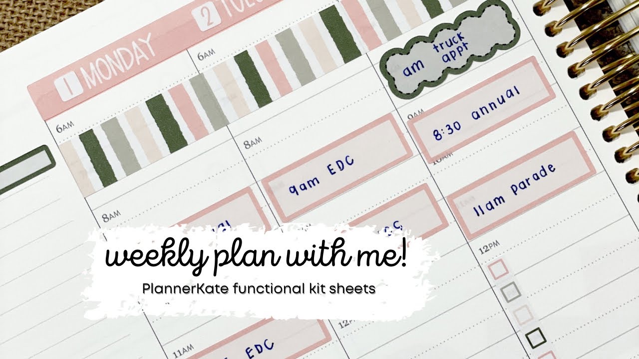 Weekly #planwithme | PlannerKate FUNCTIONAL kit sheets