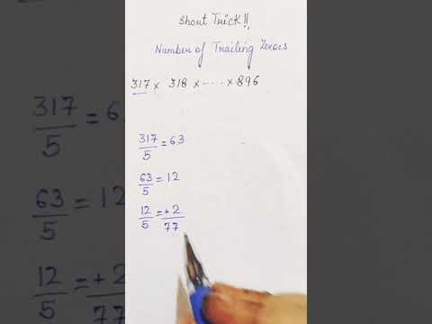 #Short Trick#Number of Trailing Zeroes#All government exams #rrb,Bank, SSCCGL etc#short#shorts