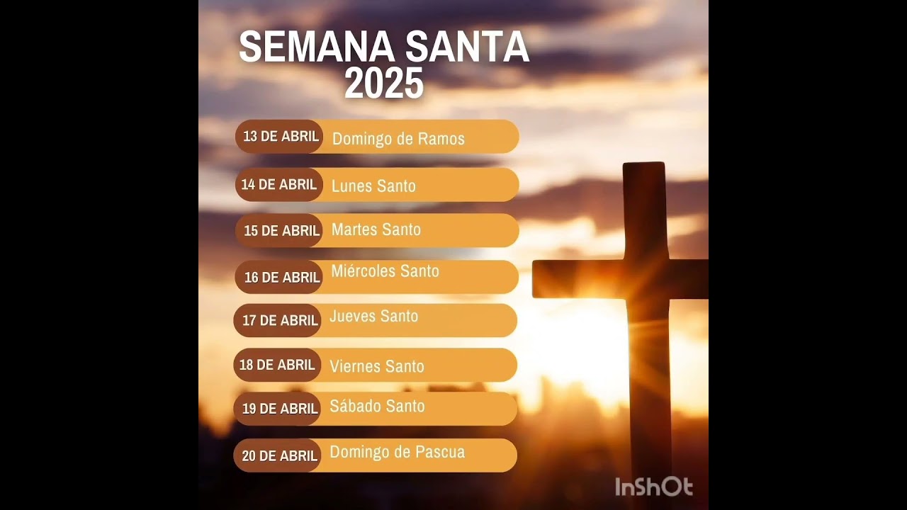Calendario de Semana Santa 2025
