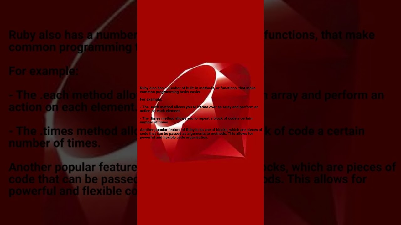 Ruby Programming Language Introduction #shorts