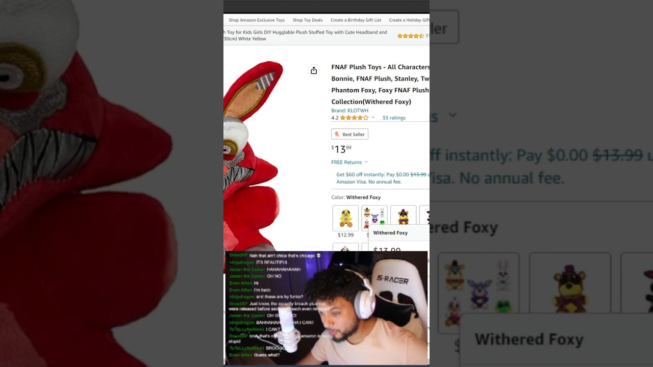Rating Bootleg FNAF Plushies on Amazon 😂 #fnaf #amazon #shorts