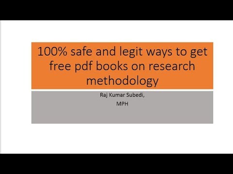 Get free textbooks on research methodology: 100% safe and legal
