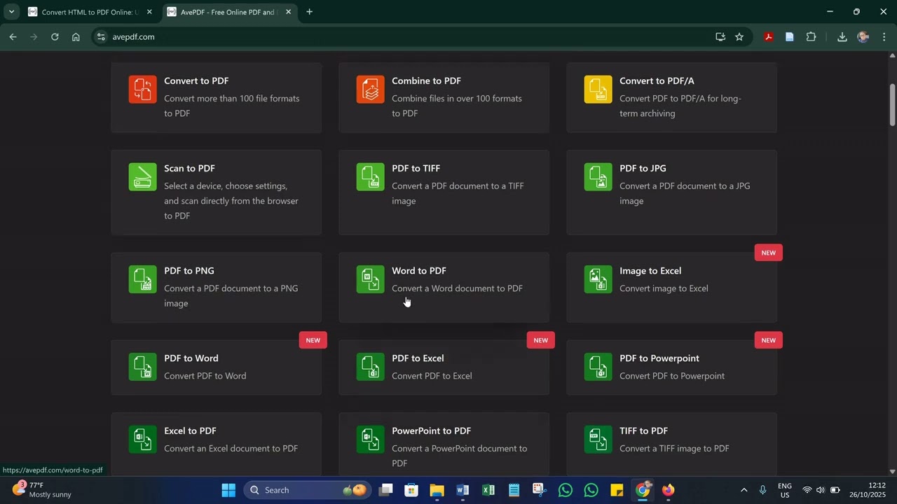 AvePDF - Free Online PDF and Document Tools | Convert, Merge, Compress & Protect Files Easily