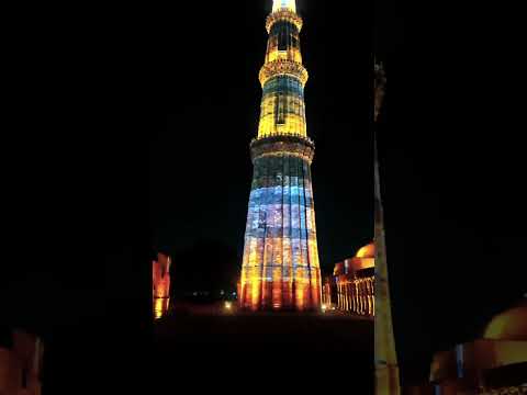 Qutab Minar Laser Light Show #qutab #qutubminar #delhi #laserlights #explore #viral #trending