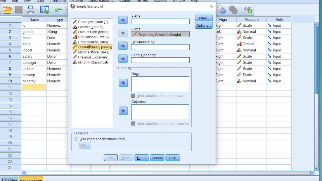 SPSS - Scatterplot (via Legacy)