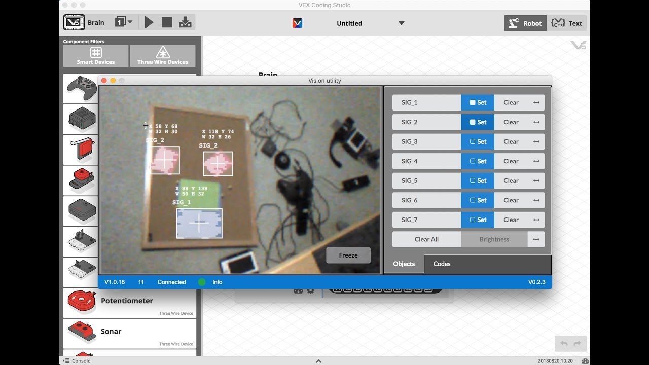 Vision sensor setup - VEX Coding Studio Tech Support - VEX Forum