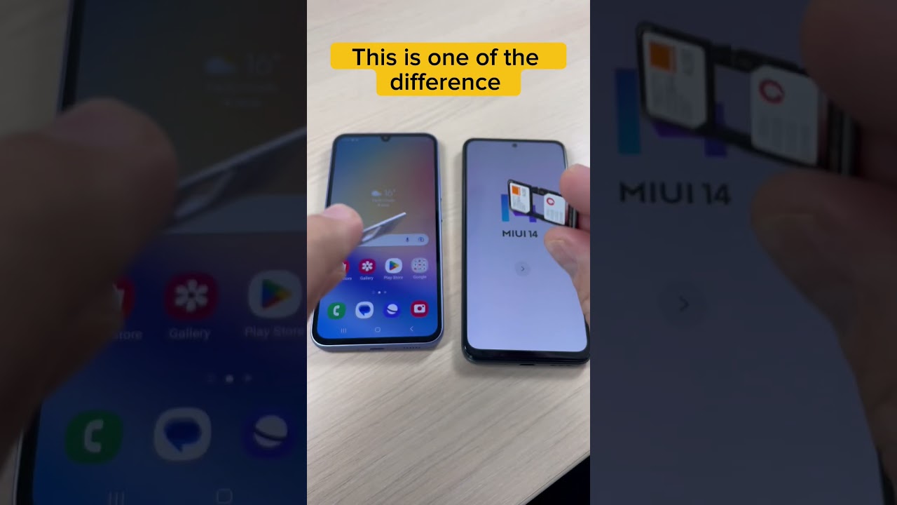 When you put SIM cards in your phone. Samsung vs XIAOMI #samsung #xiaomi #simcard #shorts