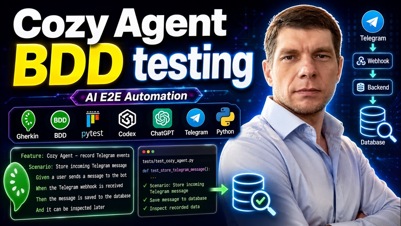 AI Builds BDD E2E Tests for Cozy Agent | Gherkin, Pytest, Telegram