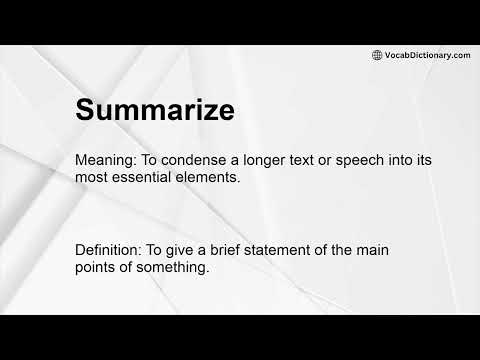 Summarize Meaning
