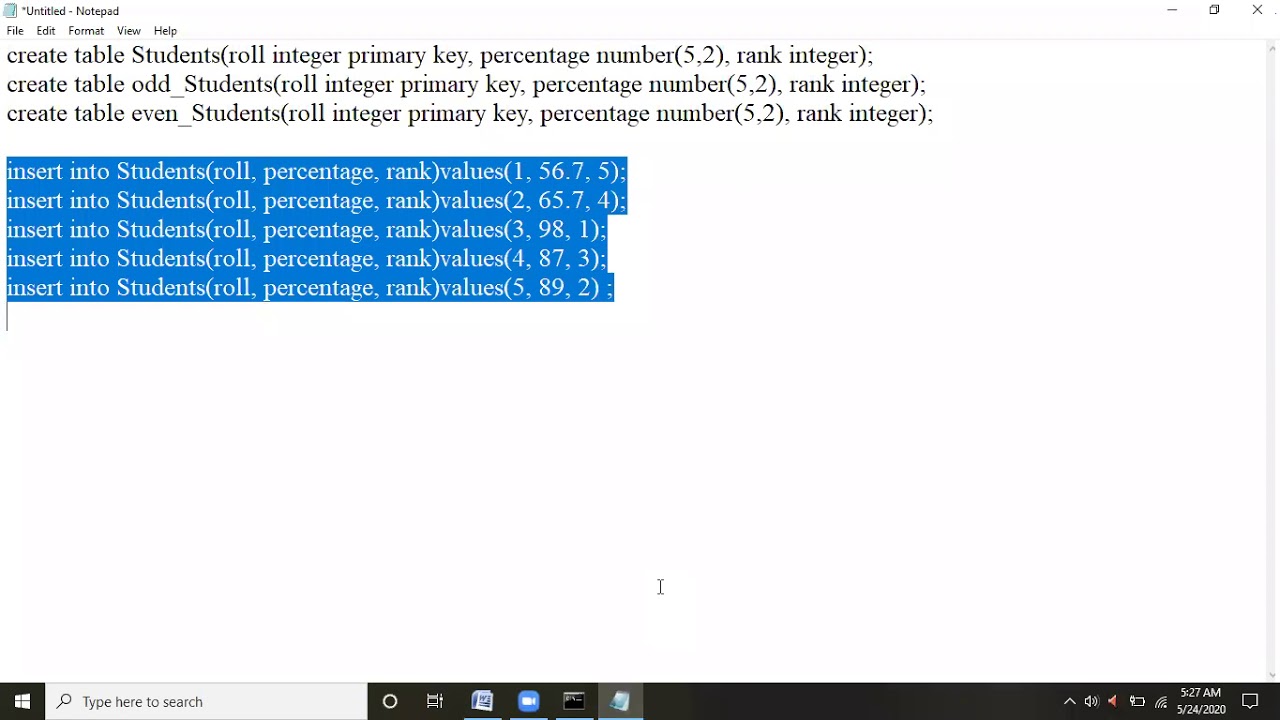 DBMS | PL / SQL Example 4