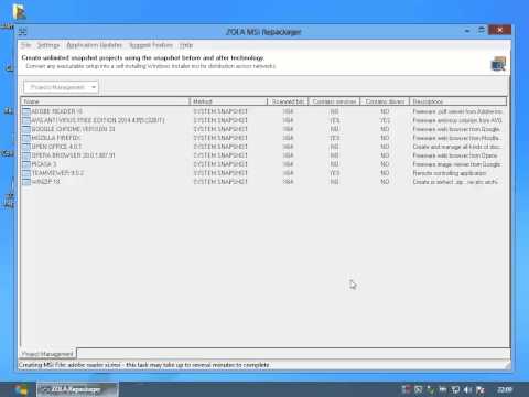 Create windows installer msi file using ZOLA MSI Repackager
