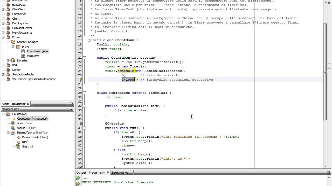Java - 54 - Countdown (Timer e TimerTask)