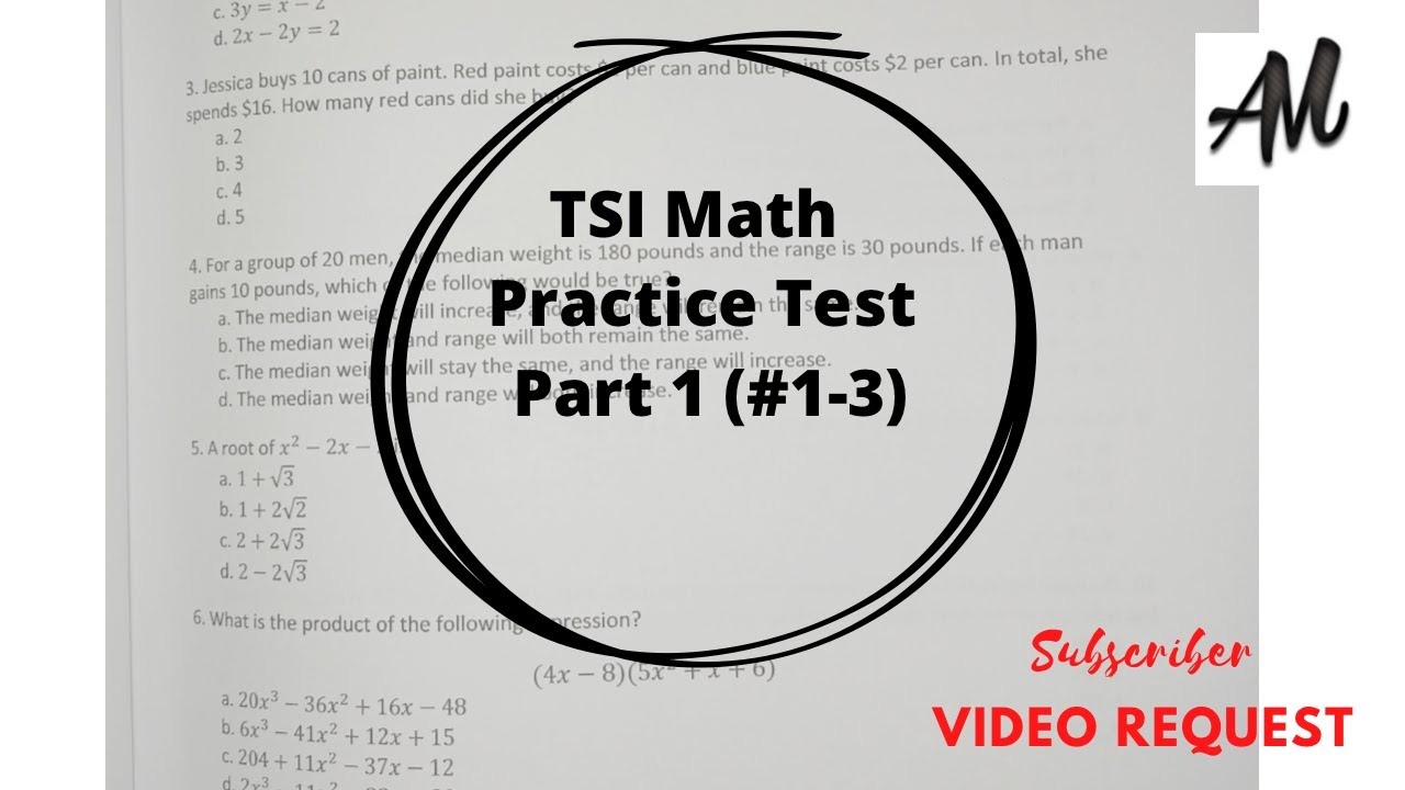 TSI MATH PRACTICE TEST PART 1